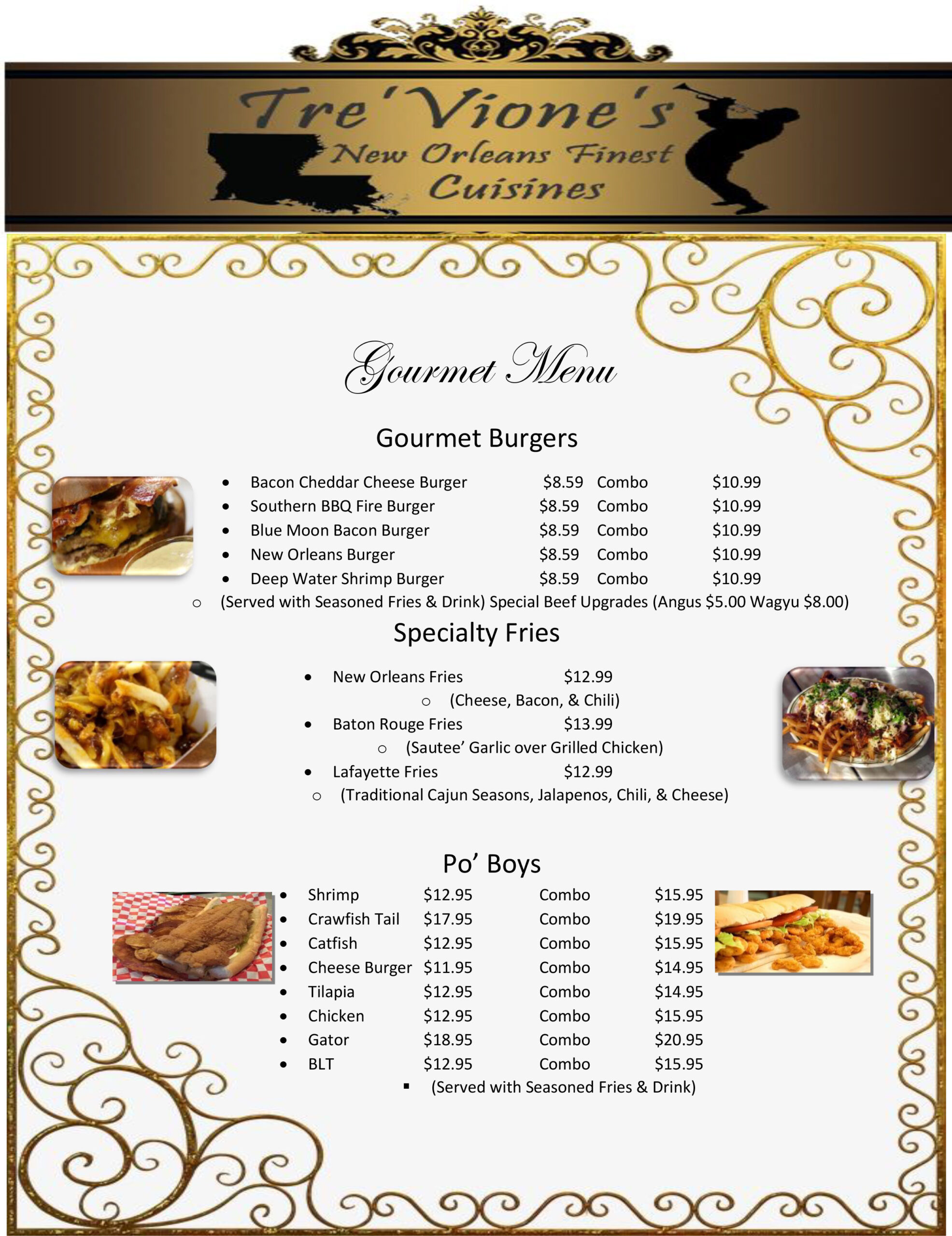 Menu - Tre'Vione's